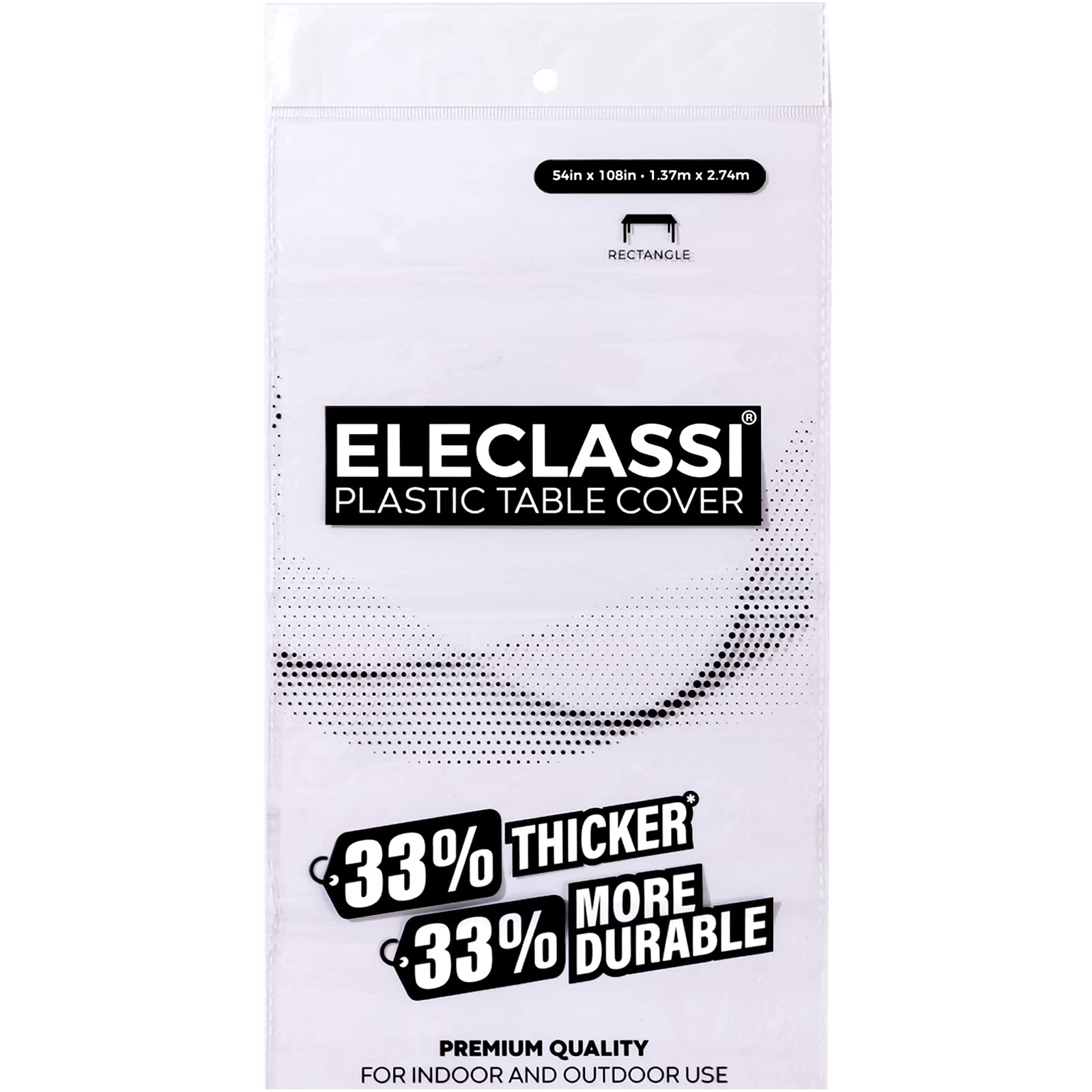 Eleclassi White 12 Pack Premium Disposable Plastic Tablecloth 54 x 108 in - Plastic Table Cloth Disposable Tablecloth for 6 or 8 Foot Rectangle Tables