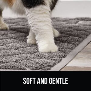 The Original Gorilla Grip Water Resistant Cat Litter Box Trapping Mat, Easy Clean, Textured Backing, Traps Mess for Cleaner Floors, Less Waste, Stays in Place for Cats, Soft on Paws, 30x20 Gray