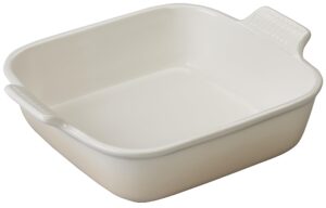 le creuset stoneware heritage square dish, 3 qt. (9"), meringue