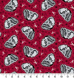 university of alabama cotton fabric sugar skull design-newest pattern-alabama crimson tide cotton fabric