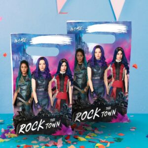 Disney Fun & Adorable Descendants 3 Multicolor Folded Loot Bag - 9" x 6.5" (Pack of 8) - Great Party Bags For Kids Themed Parties & Events