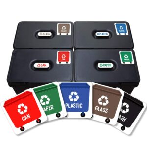 Haberdashery Online 6 Stickers for Recycling. Adhesive Vinyl Pack 6 Labels 4.8 x 4.8 cm.