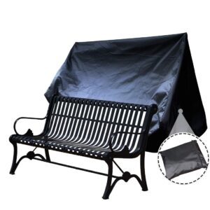 FLR Loveseat Bench Cover Black Waterproof Outdoor Furniture Cover Sofa Loveseat Cover for Outdoor Indoor Garden Furniture Storage Cover S( 52.3x25.7x34.7in)