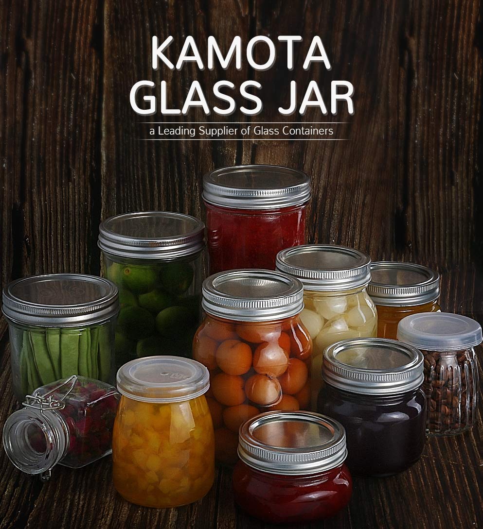 KAMOTA Glass Jars, 40 PACK 6 oz Clear Yogurt Jars With PE Lids, Glass Pudding Jars Yogurt Jars Ideal for Jam, Honey, Wedding Favors, Shower Favors(200ml)