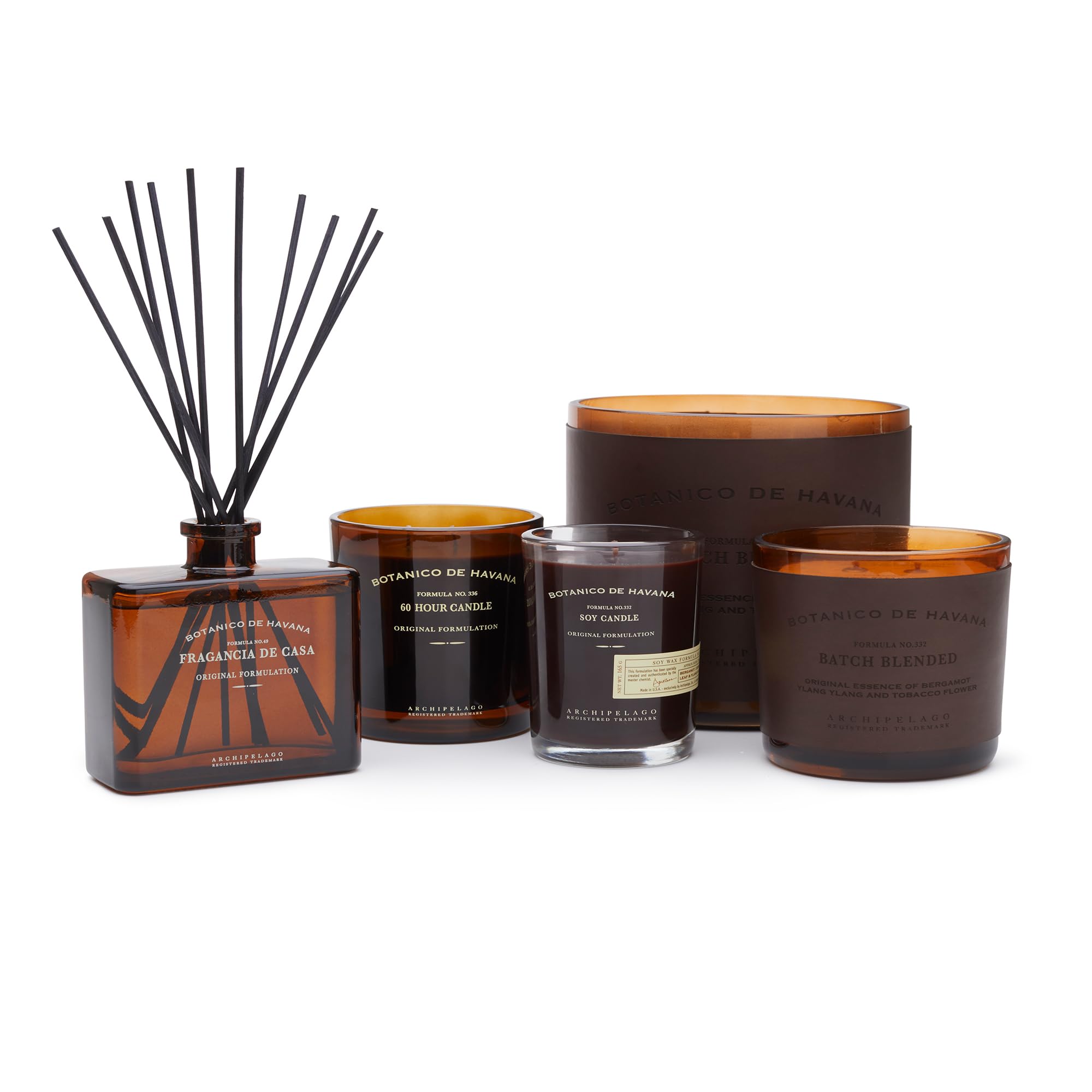 Archipelago Botanicals Botanico de Havana Letter Press Candle, Bergmaot, Tobacco Flower and Ylang Ylang Scent, Hand-Tooled Leather Wrap, Burns Approx. 100 Hours (13 oz)