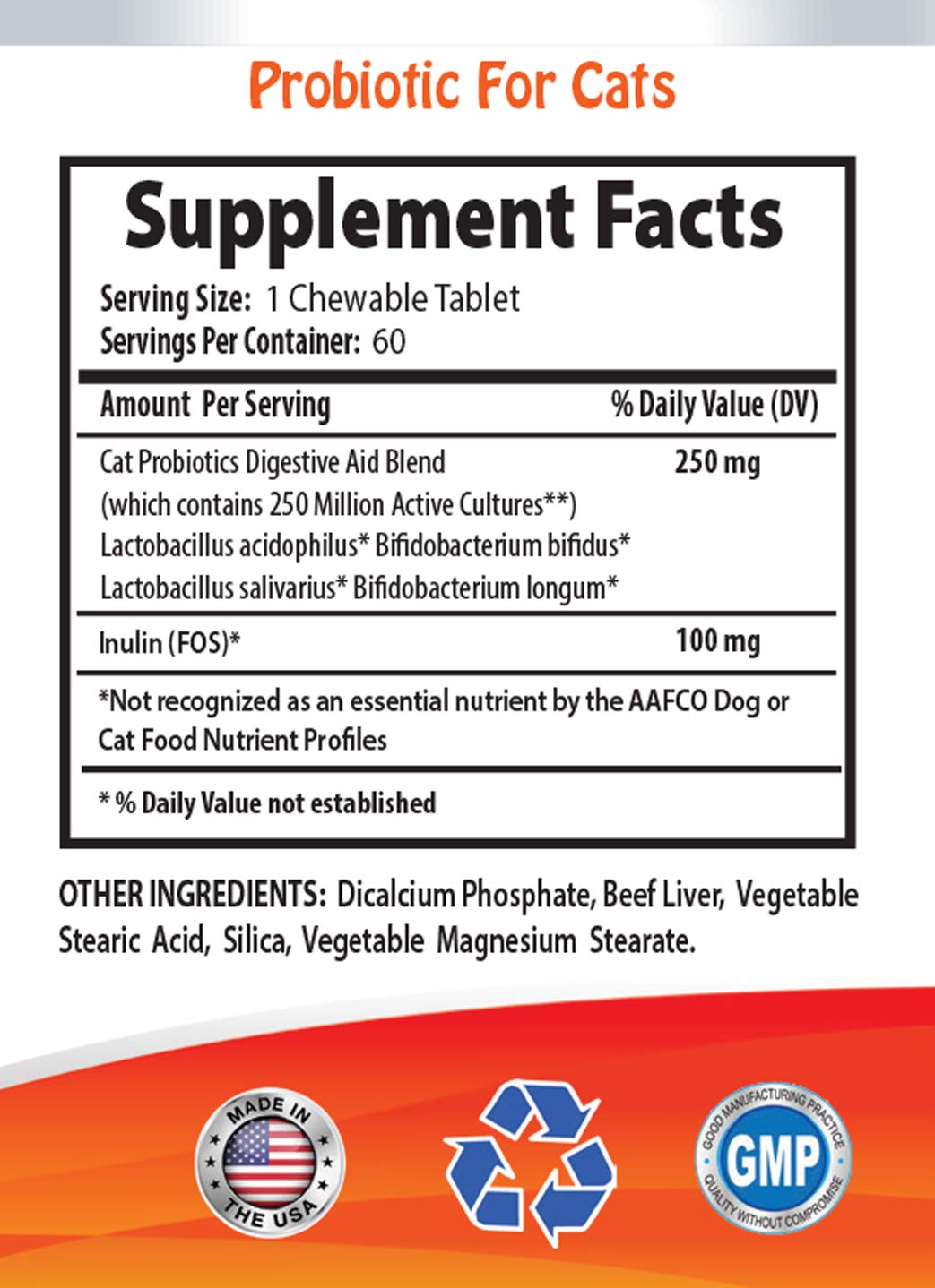 MY LUCKY PETS LLC cat probiotic Powder - CAT PROBIOTICS - Advanced Natural Digestive AID Formula - GET RID of Bad Breath and Stop Diarrhea - Sensitive Stomach cat Treats - 3 Bottles (180 Treats)