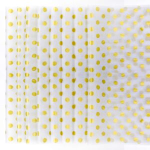 teemico 50 sheets polka dots tissue paper gold foil dot wrapping paper metallic wrapping tissue paper polka dot gift bags wrapping paper, 20x 28 inches