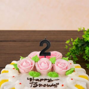 LUTER Black Glitter Happy Birthday Cake Candles Number Candles Number 8 Birthday Candle Cake Topper Decoration for Party Kids Adults (Number 8)