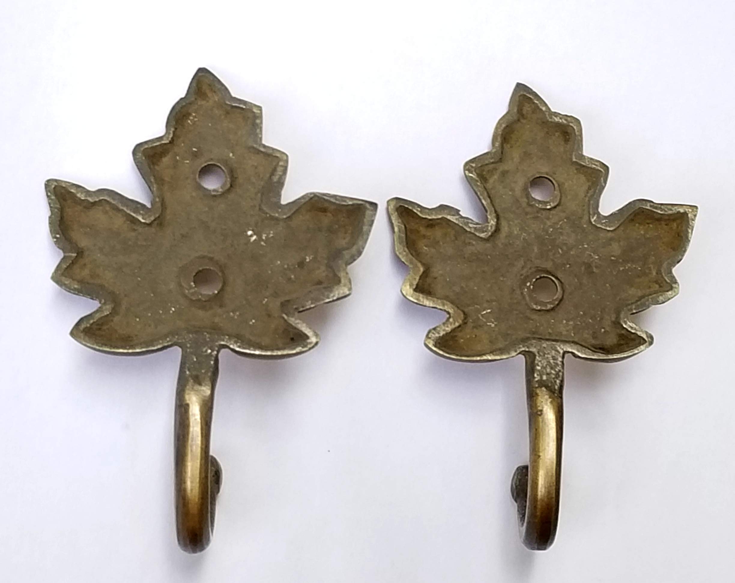 2 Maple Leaf Coat Hat Towel Hooks Rustic, Cabin, Country Hooks 3" Long #C18