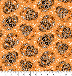 university of tennessee cotton fabric sugar skull design-newest pattern-tennessee volunteeers cotton fabric