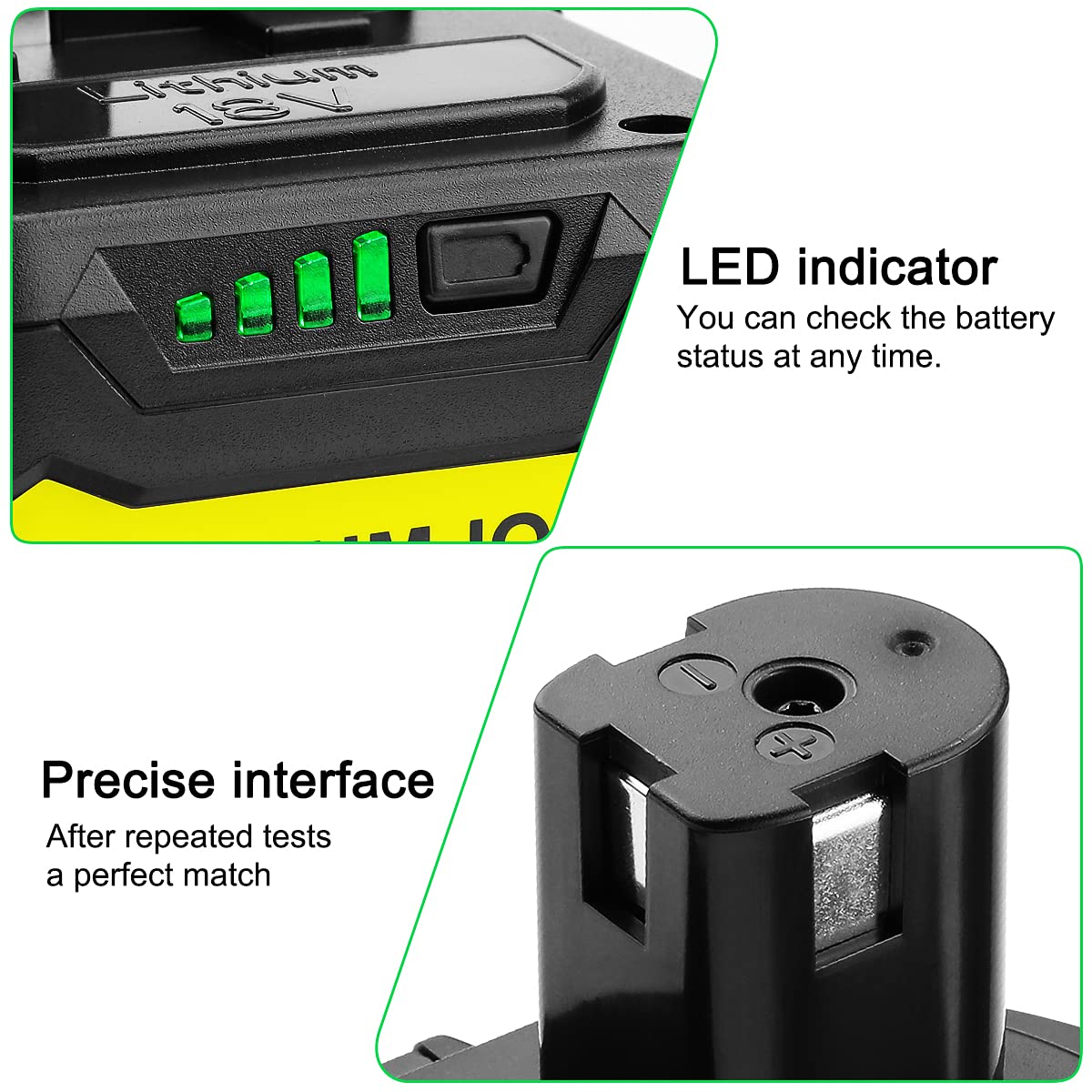 energup 2Pack 18V 3.8Ah P102 Replacement for Ryobi 18V Lithium Battery for 18-Volt ONE+ Battery P104 P105 P102 P103 P107 Cordless Tools Compatible with Ryobi 18v Batteries