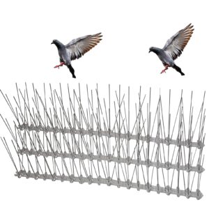 flexible stainless bird spikes with plastic base, pigeon fence (5 feet coverage 3 strips)