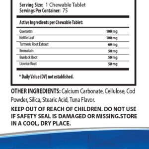 HAPPY PET VITAMINS LLC Allergy Immune Bites for Dogs - Dog Allergy Relief - Immune Booster - Itch Relief - Skin Soother - Treats - Turmeric quercetin Dog - 2 Bottles (150 Chewable Tabs)