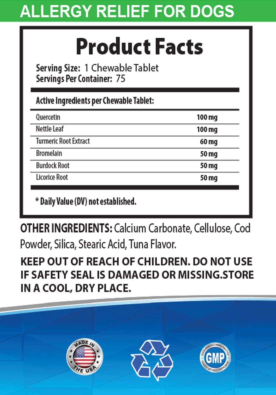 HAPPY PET VITAMINS LLC Allergy Immune Bites for Dogs - Dog Allergy Relief - Immune Booster - Itch Relief - Skin Soother - Treats - Turmeric quercetin Dog - 2 Bottles (150 Chewable Tabs)