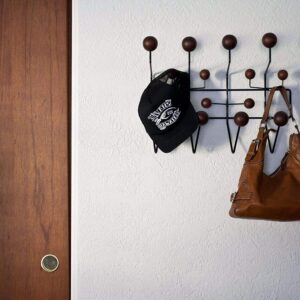 Classic Mid Century Hang it All Coat Rack, Modern Wall Mounted Coat Hooks with Painted Solid Wooden Balls(Multi Colors Available) (Dark Walnut)