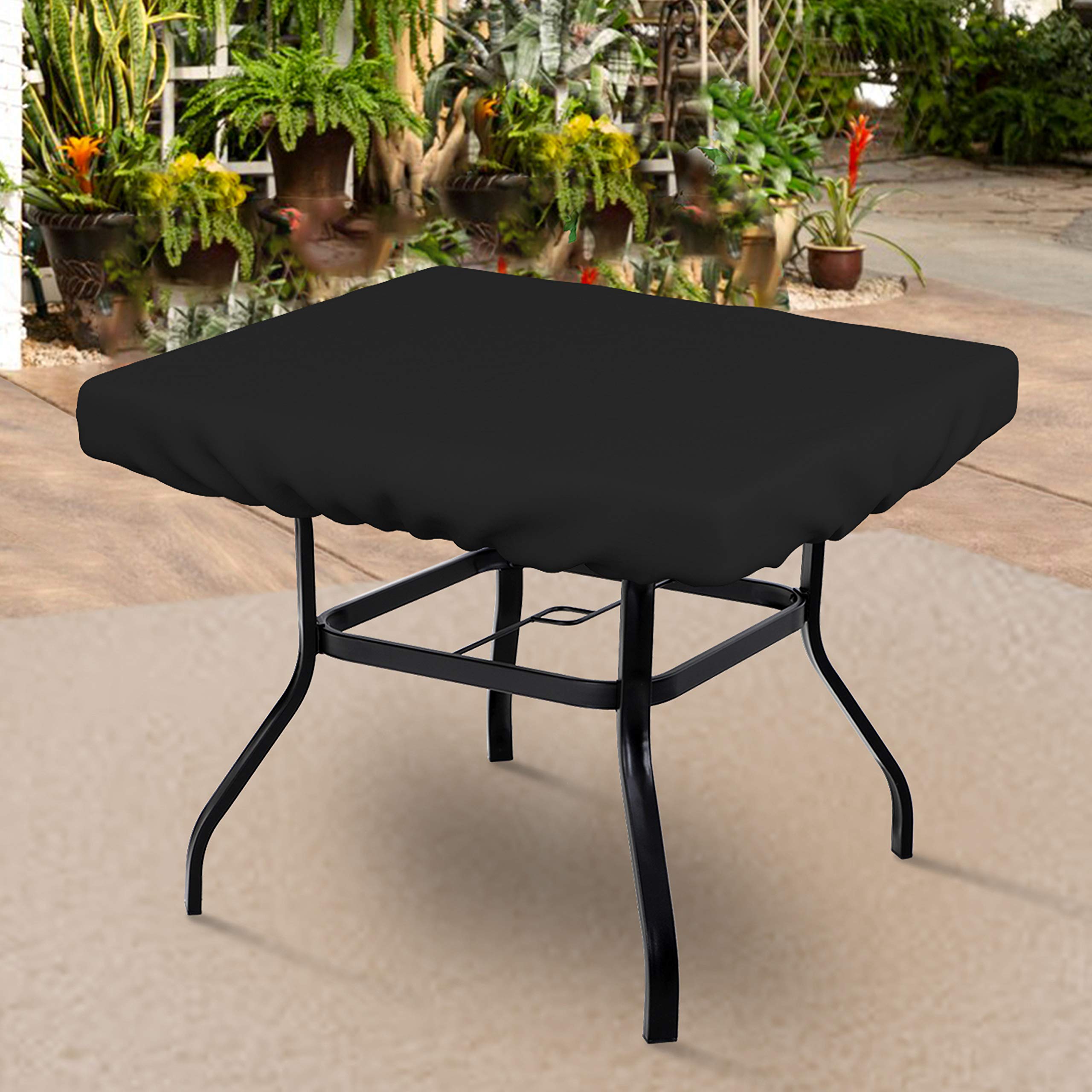 Covers & All Square Table Top Cover, 12 Oz Waterproof UV & Weather Resistant Patio Table Cover, Outdoor Table Cover for Patio Outdoor Furniture & Coffee Table (42" L x 42" W x 6" H, Black)