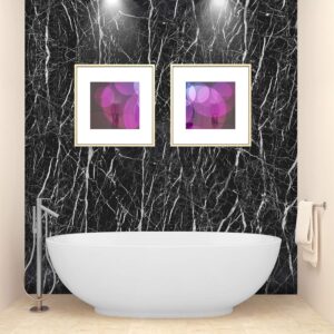 Livelynine Black Marble Wallpaper for Kitchen Counter Top Black Peel and Stick Contact Paper for Countertops Waterproof Desk Dresser Table Cover Sticker Renter Friendly Countertop Vinyl Wrap 15.8x78.8