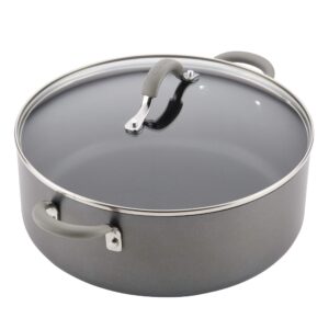 Circulon 84569 Elementum Hard Anodized Nonstick Stock Pot / Stockpot with Lid - 7.5 Quart, Gray