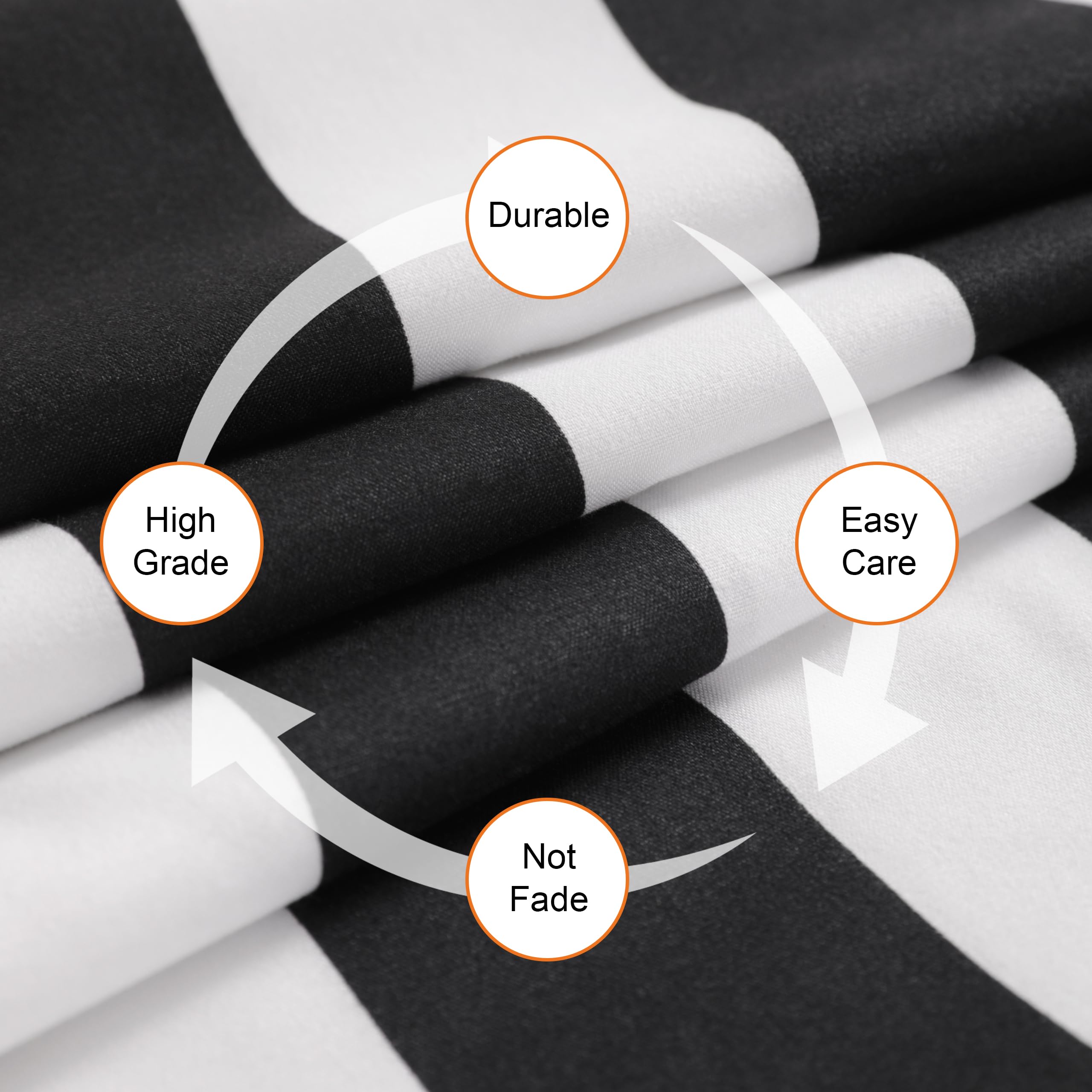 NTBAY 2 Pieces Duvet Cover Set Twin Size for Kids, Reversible Zipper Comforter Cover with 4 Corner Ties and 1 Pillow Sham, Soft Brushed Microfiber Duvet Cover Set with Black and White Stripe Printed