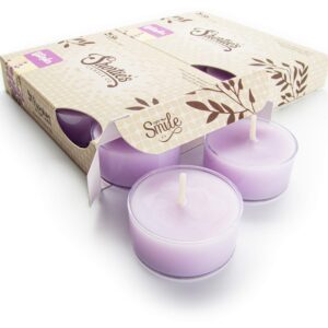 Pure English Lavender Premium Tealight Candles Multi Pack - Highly Scented with Essential & Natural Oils - 12 Purple Tea Lights - Beautiful Candlelight - Made in The USA - Flower & Floral Collection