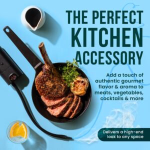 Piccalo - Handheld Food and Cocktail Smoker, Portable Smoking Gun for Creative Chefs, Pit Masters and More, Modern Smoke Infuser for Cocktails with Cleaning Brush, Matte Black Food Smoker