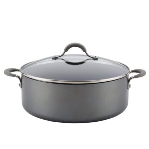 circulon 84569 elementum hard anodized nonstick stock pot / stockpot with lid - 7.5 quart, gray