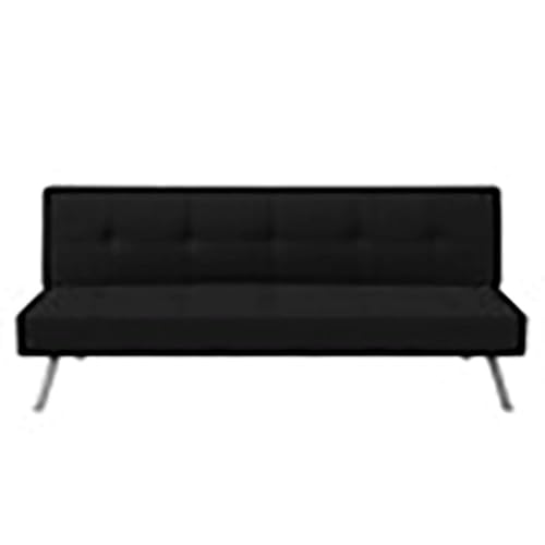 Hawthorne Collections Multi-Functional Fabric Upholstered Button Tufted Convertible Sleeper Sofa in Black