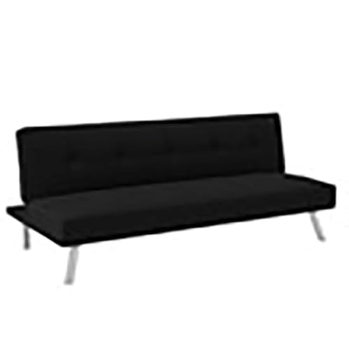 Hawthorne Collections Multi-Functional Fabric Upholstered Button Tufted Convertible Sleeper Sofa in Black