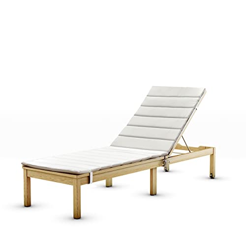 Amazonia Regatta Patio Chaise Lounger | Durable outdoor furniture with Teak Finish | Grey Cushion