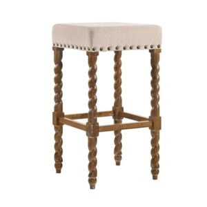 carolina chair & table remick 30 inch bar, natural oak/linen stool