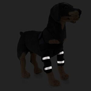 Ranphy Dog Recovery Sleeve Canine Front Leg Brace Elbow Protector Dog Hock Joint Wrap with Shoulder Strap Pet Injury Protective Cover for Preventing Arthritis Recovering Ankle Protector Black Size S