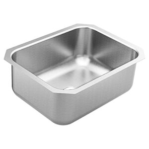 moen gs18190 18000 series 23.5-inch 18 gauge undermount single bowl stainless steel kitchen sink, 9-inch depth