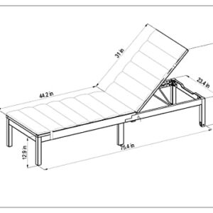 Amazonia Regatta Patio Chaise Lounger | Durable outdoor furniture with Teak Finish | Grey Cushion