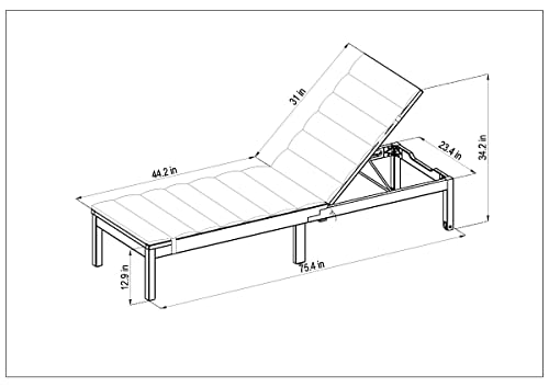 Amazonia Regatta Patio Chaise Lounger | Durable outdoor furniture with Teak Finish | Grey Cushion