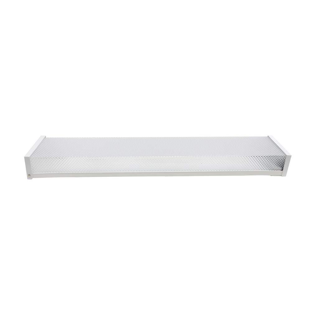 Commercial Electric 24 in. 4000K 1900-Lumen 120-Volt White Integrated LED Wraparound Light with Prismatic Lens