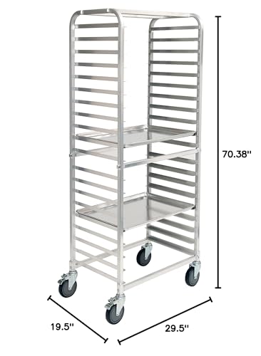 Winco Aluminum Sheet Pan/Bun Rack, 3" Spacing, Side Loading, 20 Tier