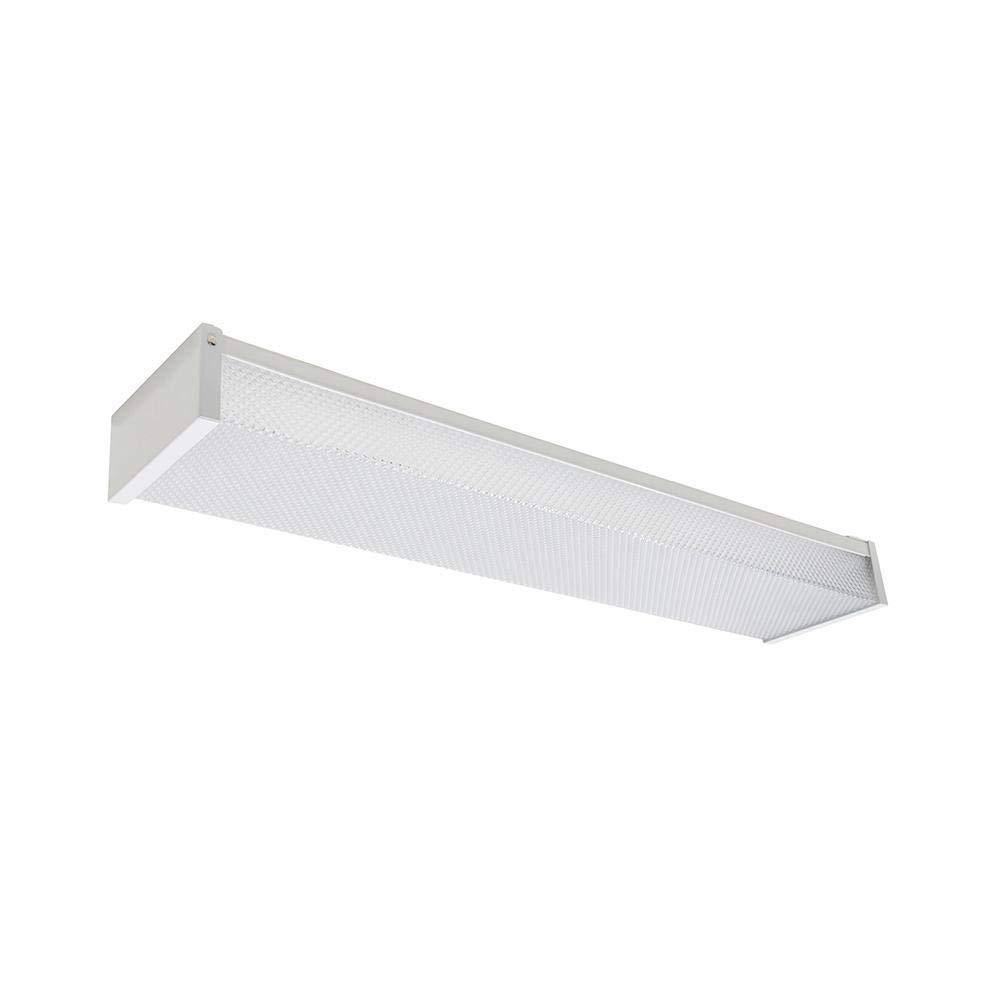 Commercial Electric 24 in. 4000K 1900-Lumen 120-Volt White Integrated LED Wraparound Light with Prismatic Lens