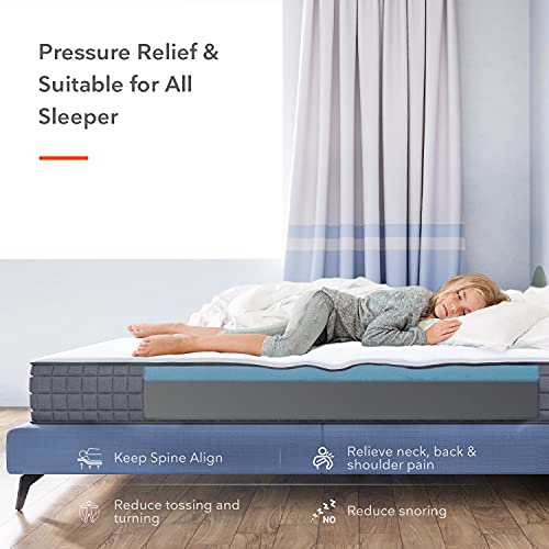 Sweetnight Full Size Mattress, 8 Inch Breeze Full Mattress, Medium Firm Memory Foam Mattresses for Sleep Cool & Pressure Relief