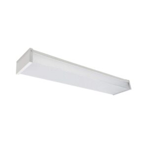 commercial electric 24 in. 4000k 1900-lumen 120-volt white integrated led wraparound light with prismatic lens