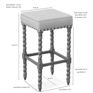 Carolina Chair & Table Remick 30 Inch Bar, Natural Oak/Linen Stool