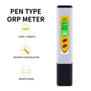 ORP Redox Meter Tester, -1999~1999mV Range, LCD Backlit ORP Meter Water Quality Mater Pen, for Drinking Water, Swimming Pool and Aquarium