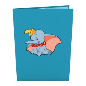 Lovepop Disney Dumbo 3D Birthday Pop Up Card, Teal, 5" W x 7" H, Blank Envelope Included