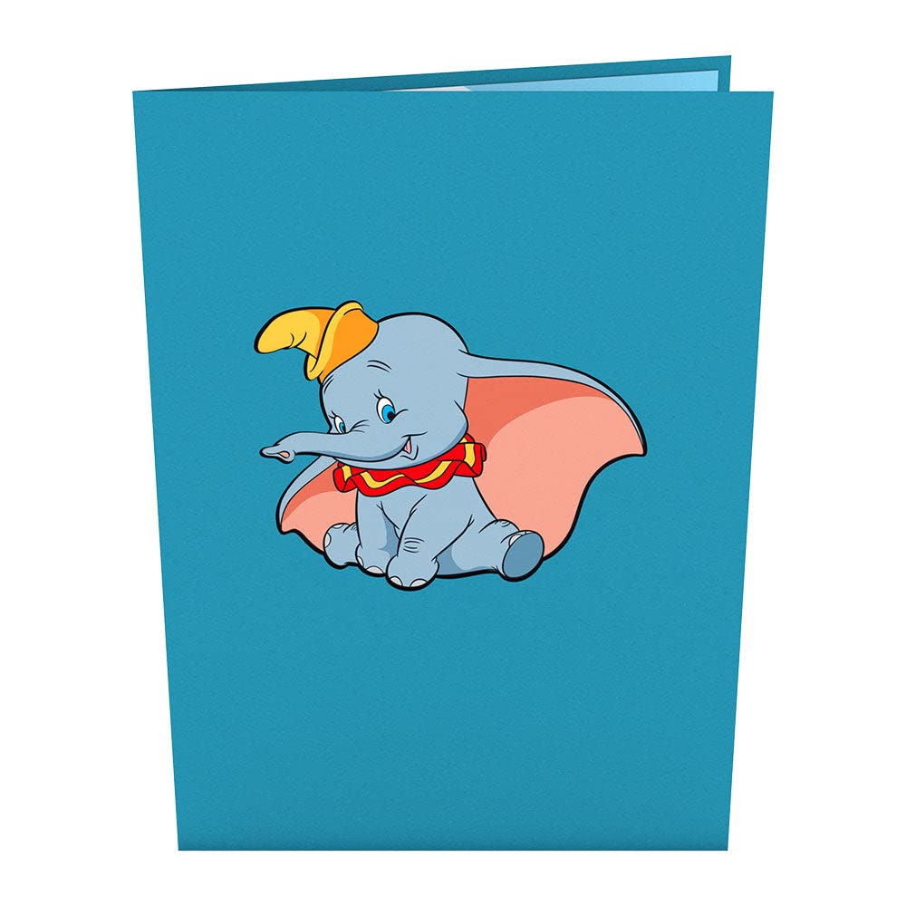 Lovepop Disney Dumbo 3D Birthday Pop Up Card, Teal, 5" W x 7" H, Blank Envelope Included