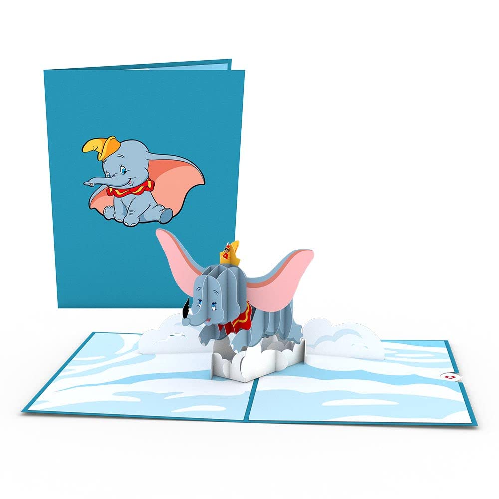 Lovepop Disney Dumbo 3D Birthday Pop Up Card, Teal, 5" W x 7" H, Blank Envelope Included