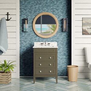 eleanor 24-inch bathroom vanity (carrara/weathered gray): includes weathered gray cabinet with authentic italian carrara marble countertop and white ceramic sink