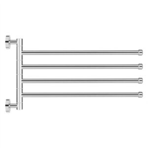 Swivel Towel Rack Wall Mounted, Stainless Steel Bathroom Towel Rack Swing Out Towel Holder 4-Arm Multiple Rotation Towel Rack Space Saving Towel Racks for Bathroom