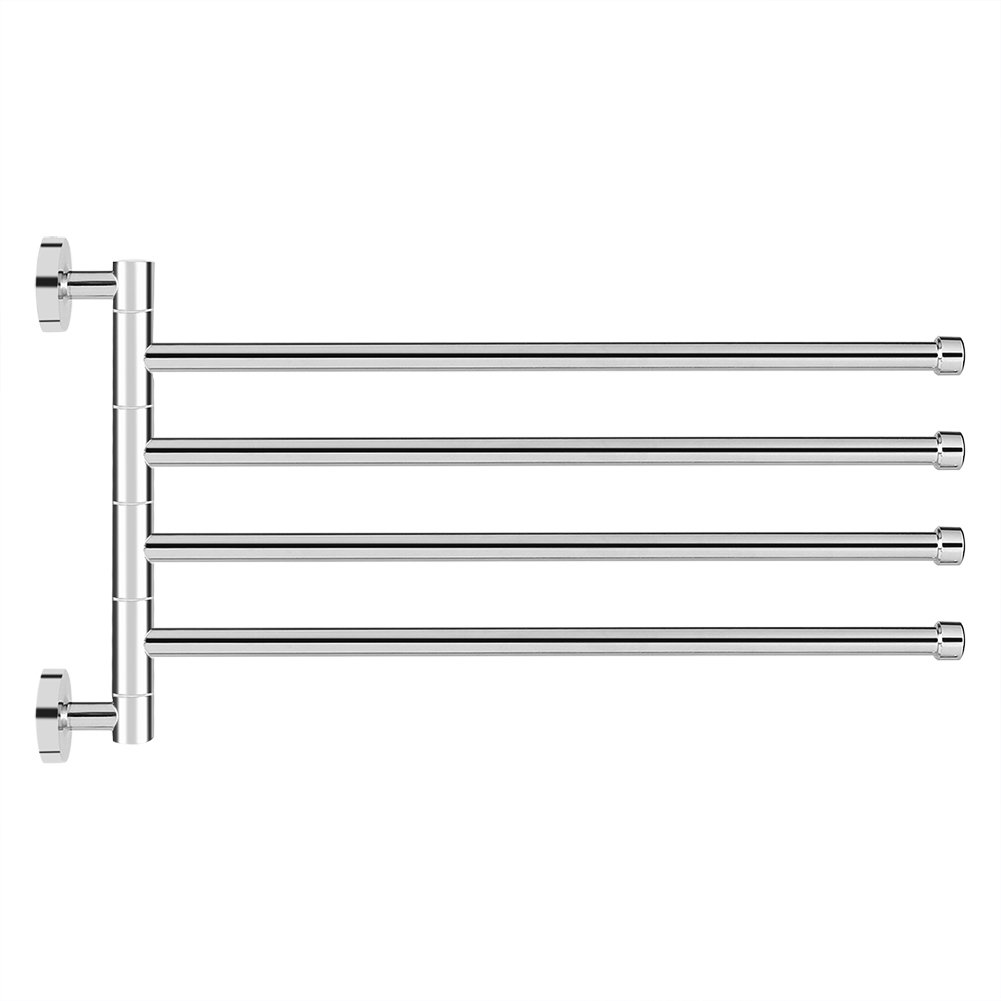 Swivel Towel Rack Wall Mounted, Stainless Steel Bathroom Towel Rack Swing Out Towel Holder 4-Arm Multiple Rotation Towel Rack Space Saving Towel Racks for Bathroom