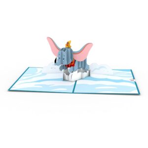 lovepop disney dumbo 3d birthday pop up card, teal, 5" w x 7" h, blank envelope included