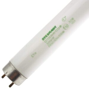 sylvania 22455 (21777), fo32/830/eco (cvp), 32 watt, 48" length, 3000k, octron/ecologic fluorescent tube light bulbs (12 pack)