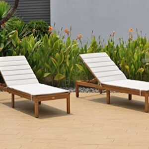 Amazonia Regatta Patio Chaise Lounger | Durable outdoor furniture with Teak Finish | Grey Cushion